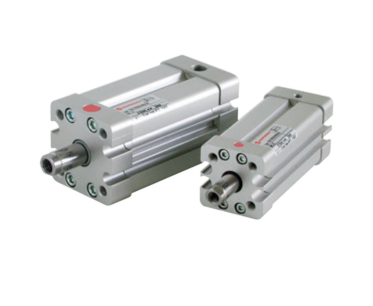 Pneumatic compact cylinders